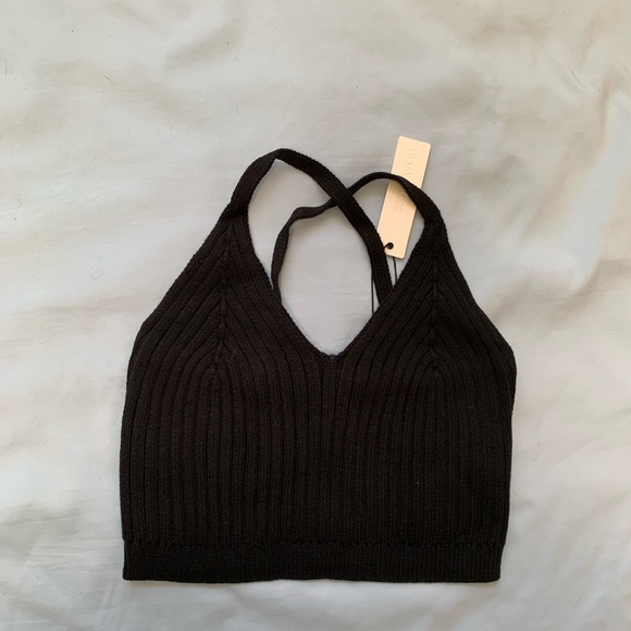 Olivaceous | Tops | Olivaceous Knit Halter With Crisscross Straps Top | Poshmark